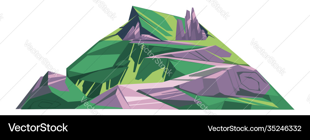 Huge gray stone boulder or rock cartoon Royalty Free Vector