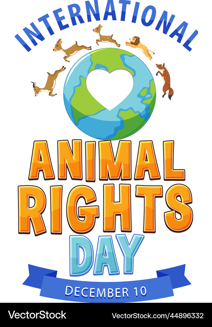 International animal rights day banner Royalty Free Vector