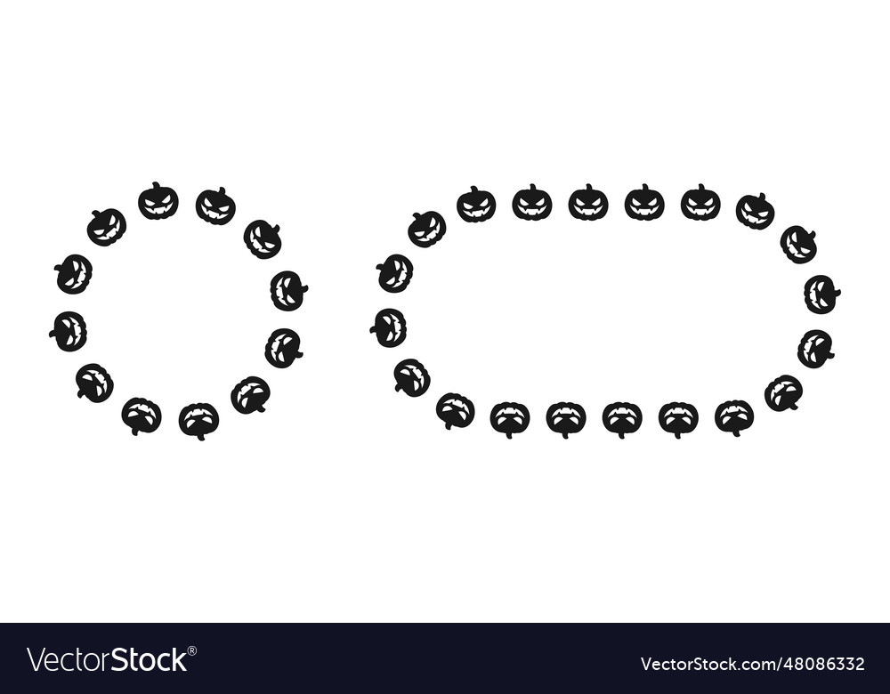 Jack o lantern pumpkin halloween frame border Vector Image