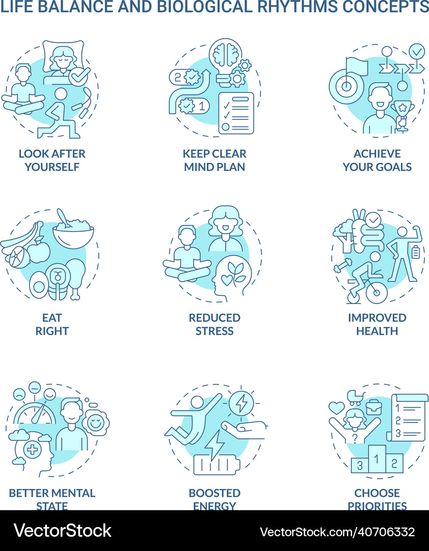 Life balance and biological rhythms turquoise Vector Image