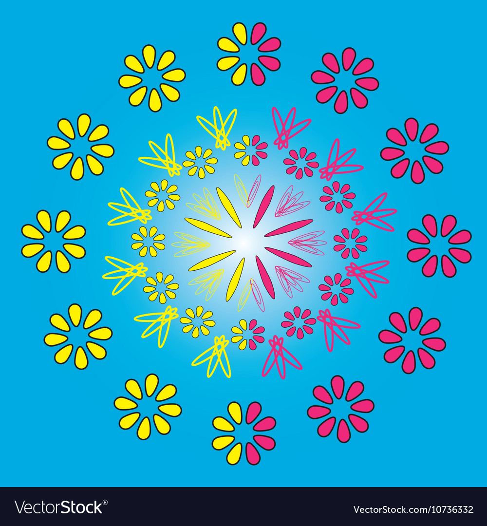 Pattern flower consists two halves different Vector Image
