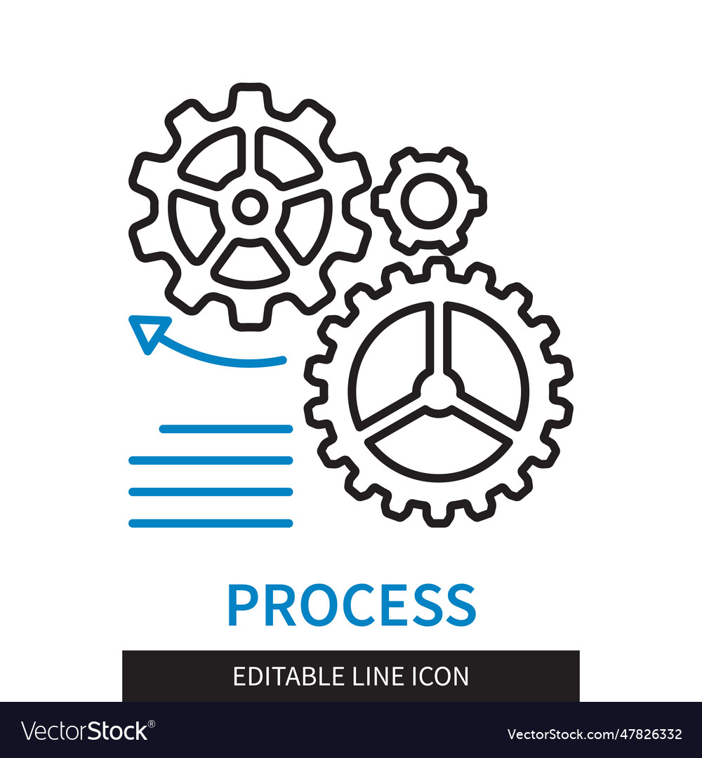 Process editable line icon Royalty Free Vector Image
