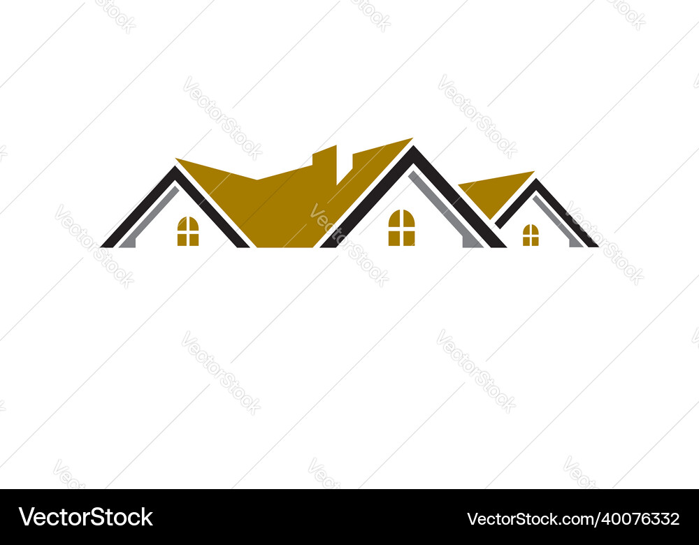 Roof house logo design concept Royalty Free Vector Image