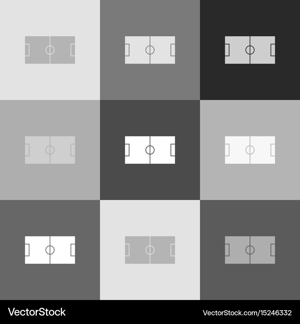 Soccer field grayscale version popart Royalty Free Vector