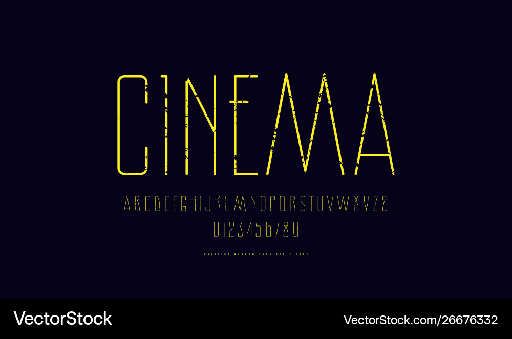 Stock condensed sans serif font Royalty Free Vector Image