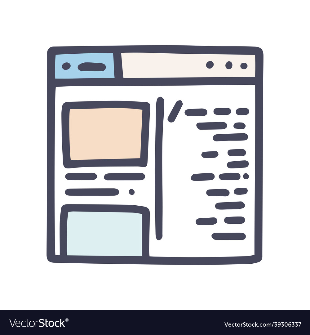 Color doodle simple icon site code Royalty Free Vector Image