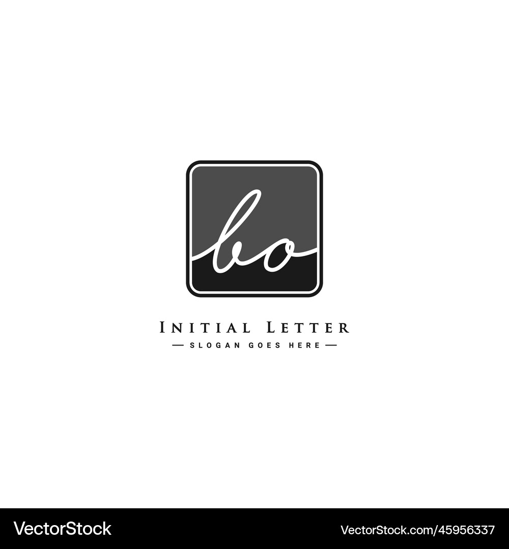 Initial signature logo for letter bo - logo Vector Image