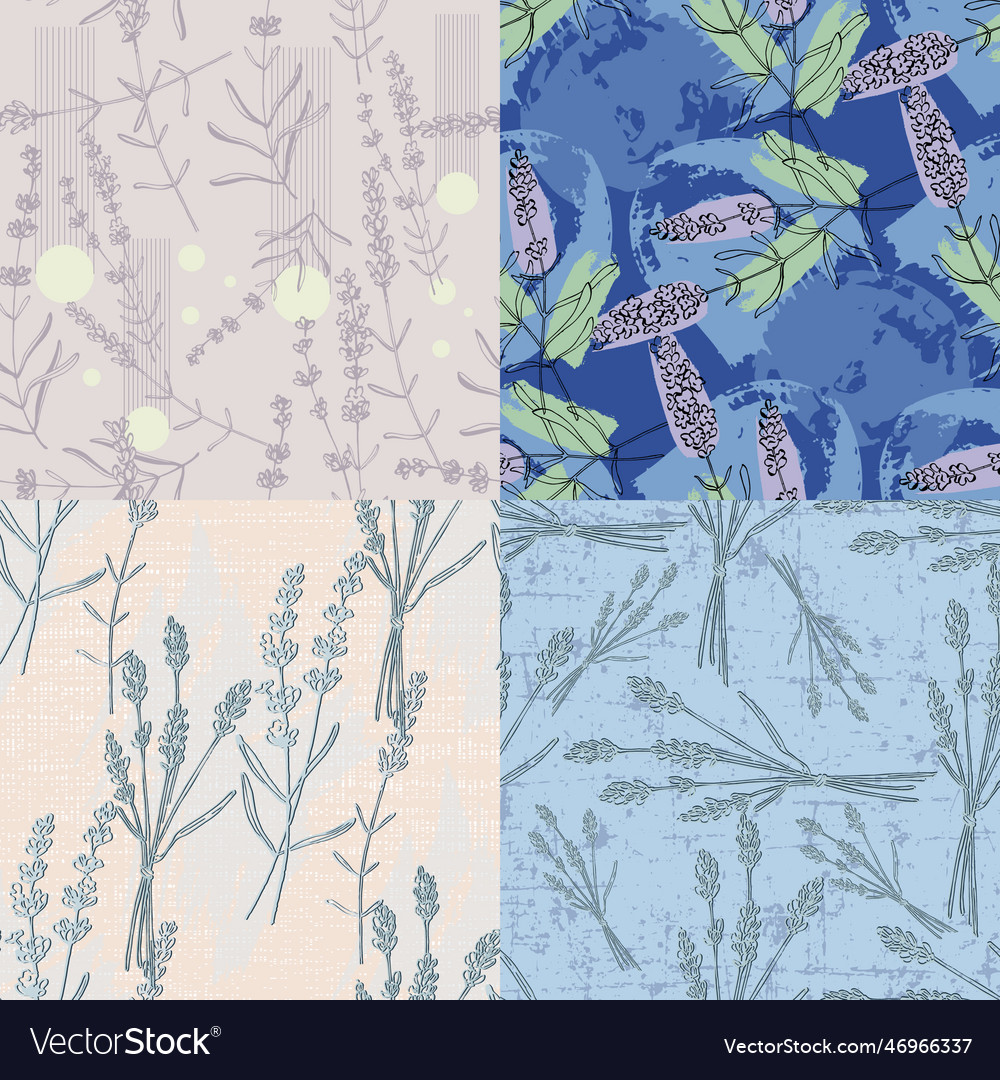 Lavender seamless pattern Royalty Free Vector Image