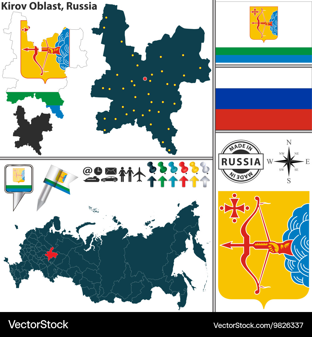 Map of oblast kirov Royalty Free Vector Image - VectorStock