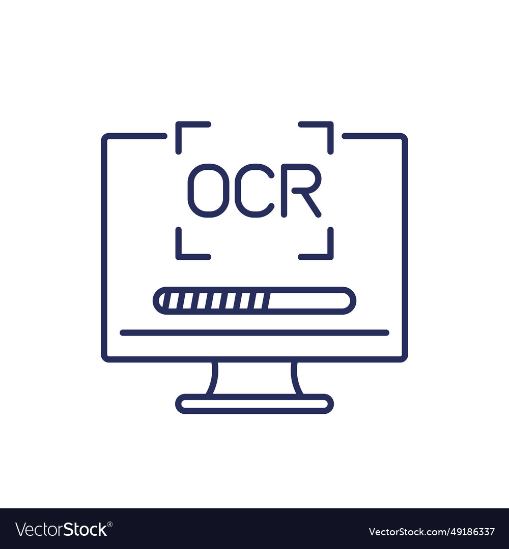 Ocr line icon optical character recognition Vector Image Ocr line icon optical character recognition Vector Image