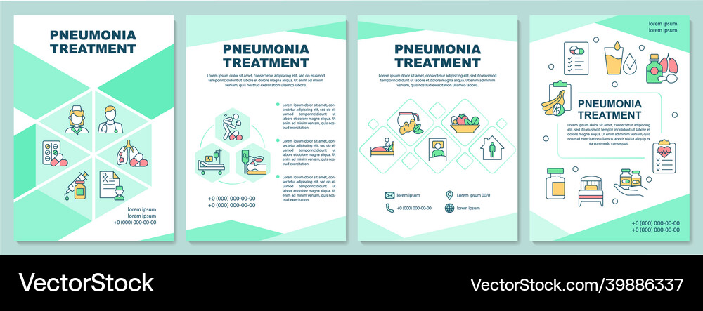 Pneumonia treatment brochure template Royalty Free Vector