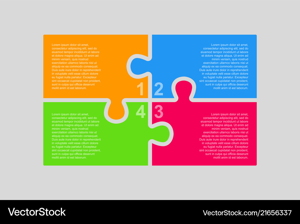Puzzle pieces infographic four steps diagram Vector Image