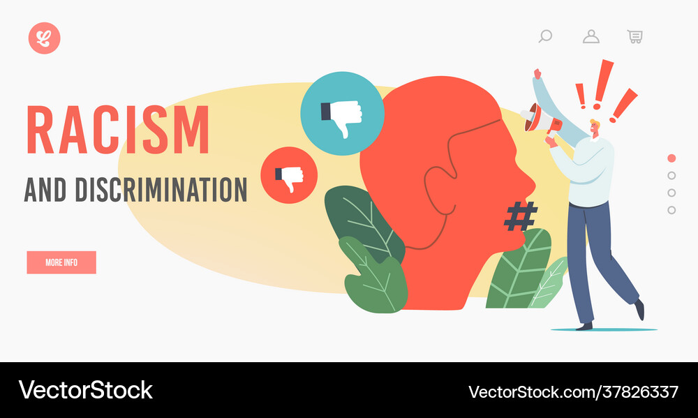 Racism discrimination landing page template Vector Image