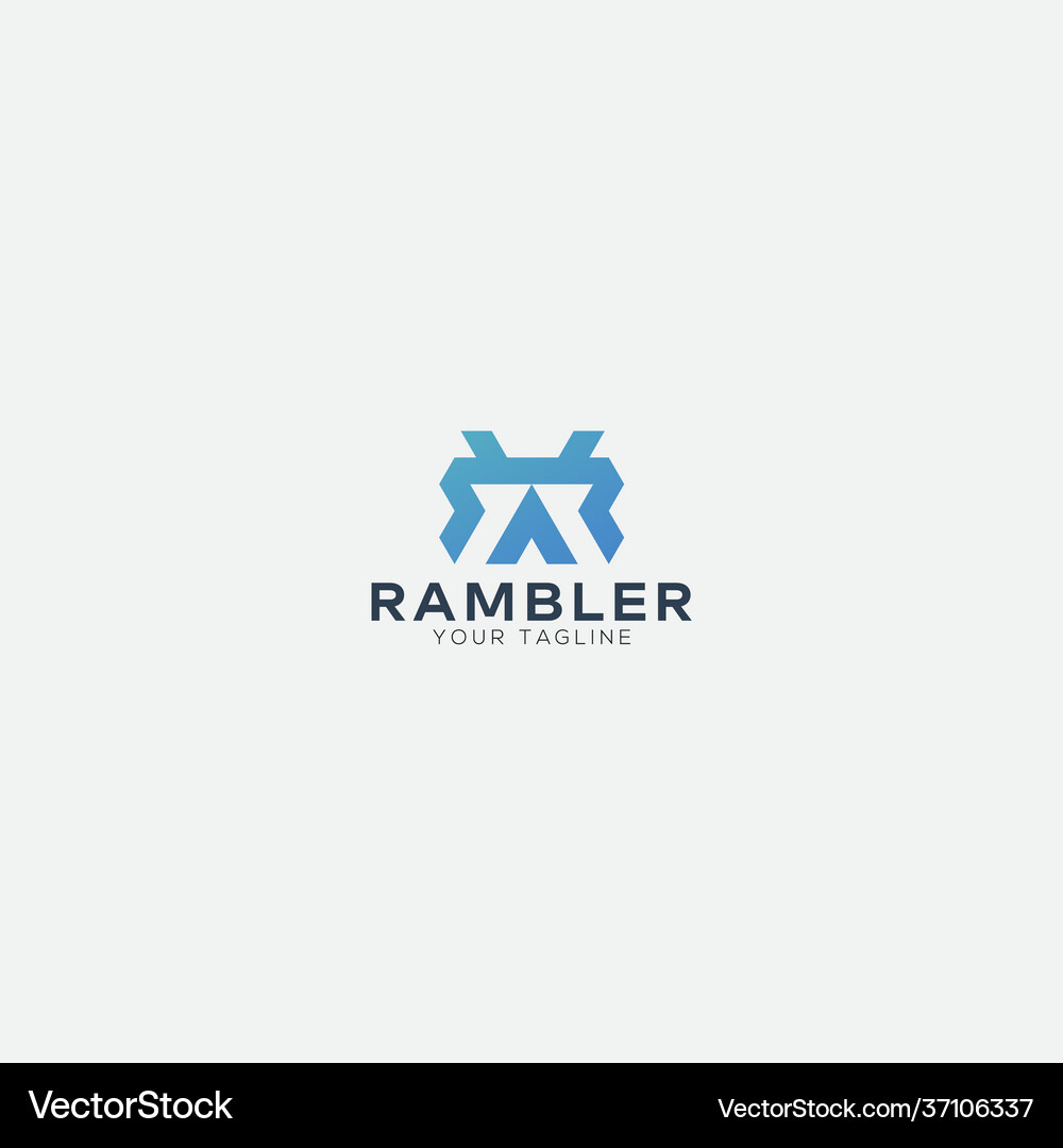 Ramble simple mountain symbol with letter r logo Vector Image