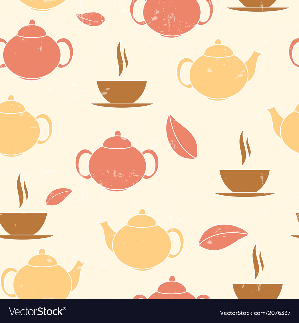 Tea seamless pattern background Royalty Free Vector Image