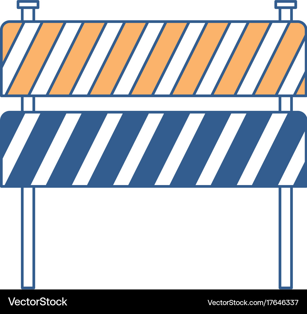Traffic fence flat icon in color sections Vector Image