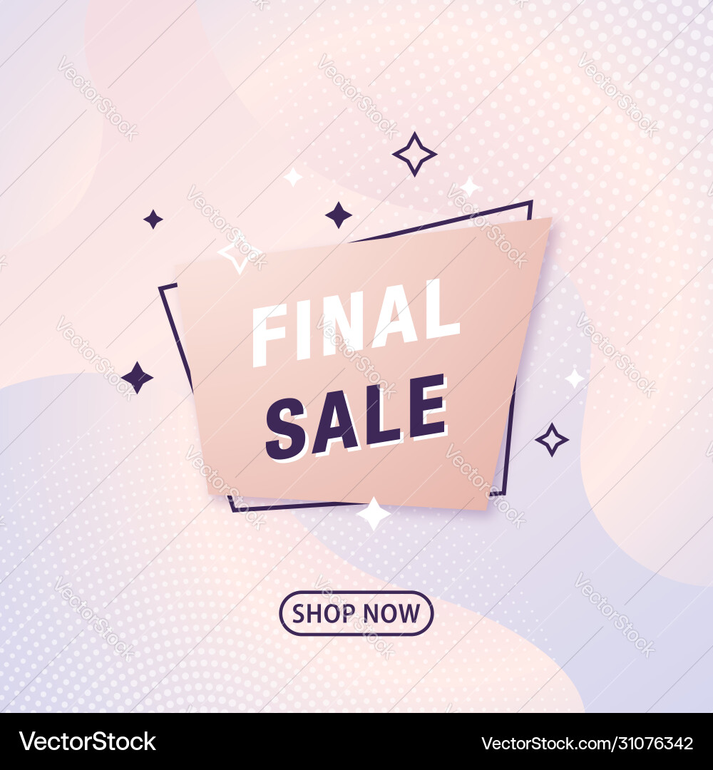 Abstract geometric banner final sale modern Vector Image