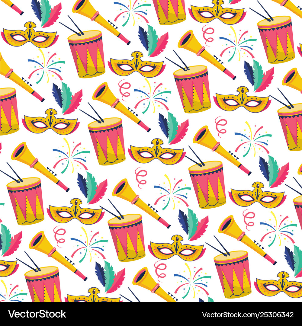 Brazil carnival pattern Royalty Free Vector Image
