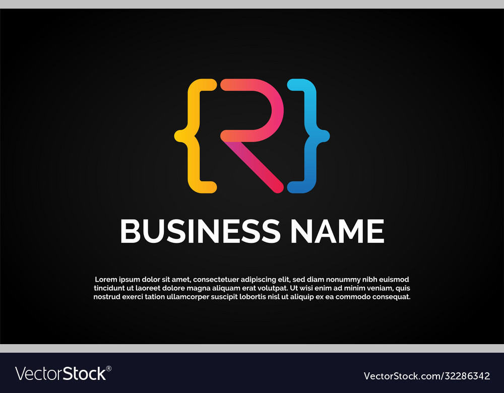 Coding logo template letter r Royalty Free Vector Image