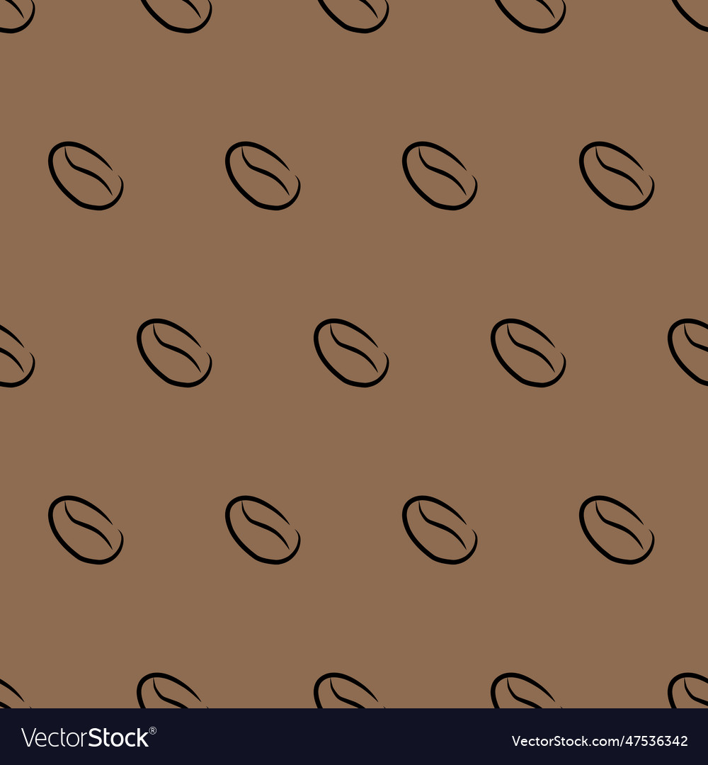 Coffee beans seamless pattern Royalty Free Vector Image