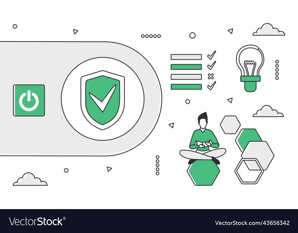 Digital data security shield Royalty Free Vector Image