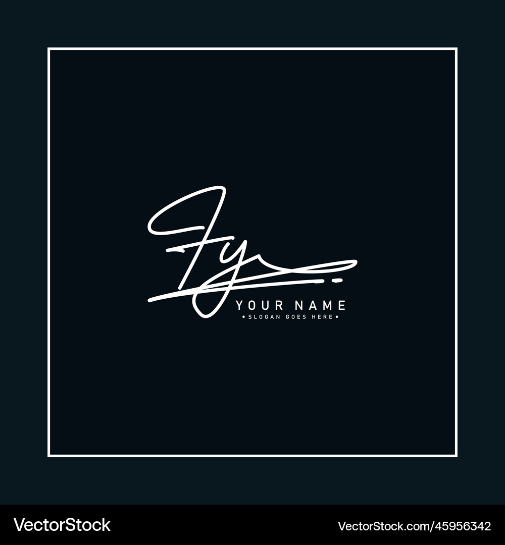 Initial signature logo for letter fy Royalty Free Vector