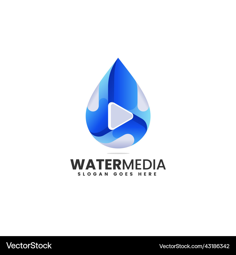Logo water media gradient colorful style Vector Image