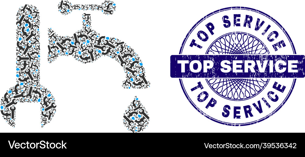 Plumbing recursive composition of icons Royalty Free Vector