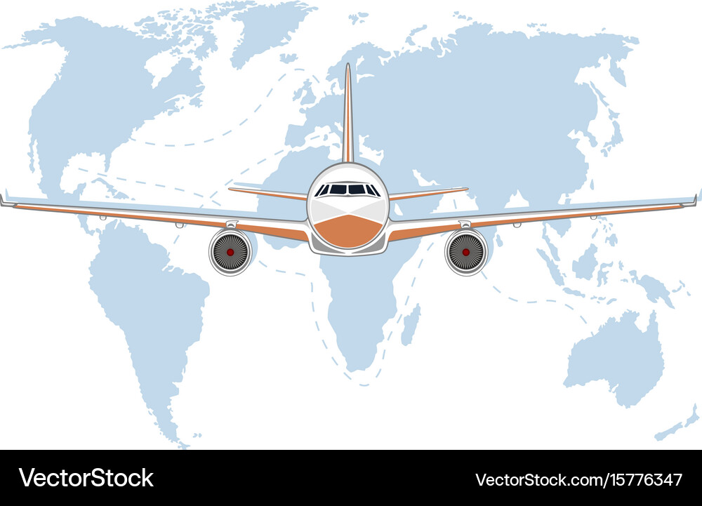 Aviation poster with jet airplane Royalty Free Vector Image