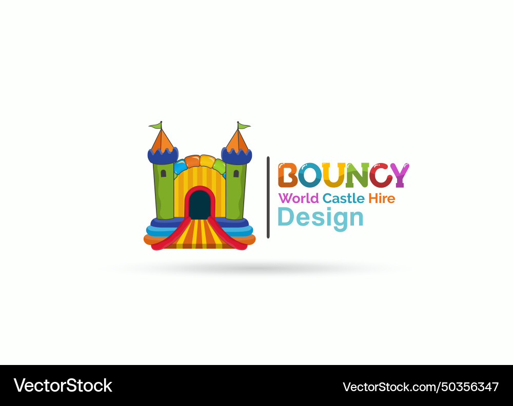 Bouncy castle hire design Royalty Free Vector Image