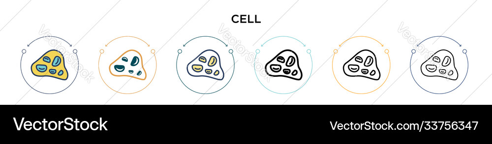 Cell icon in filled thin line outline and stroke Vector Image