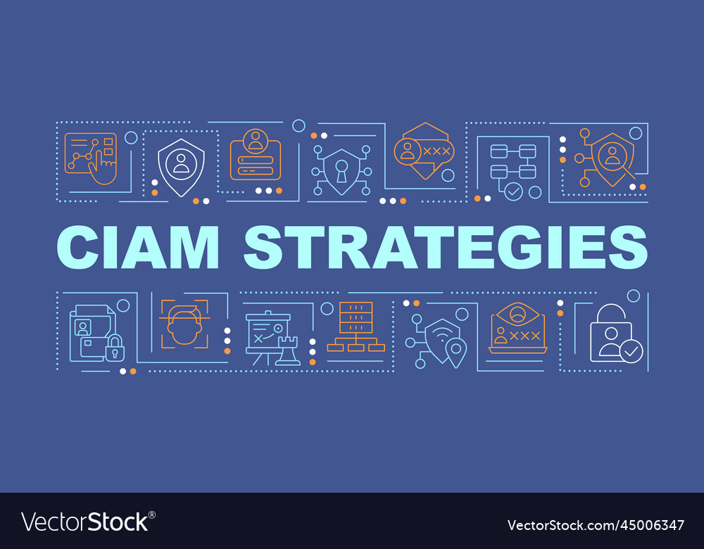 Ciam strategy word concepts dark blue banner Vector Image