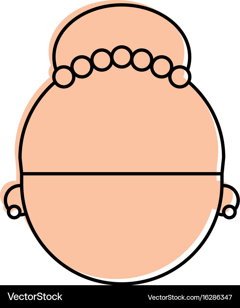 Cute woman head character Royalty Free Vector Image