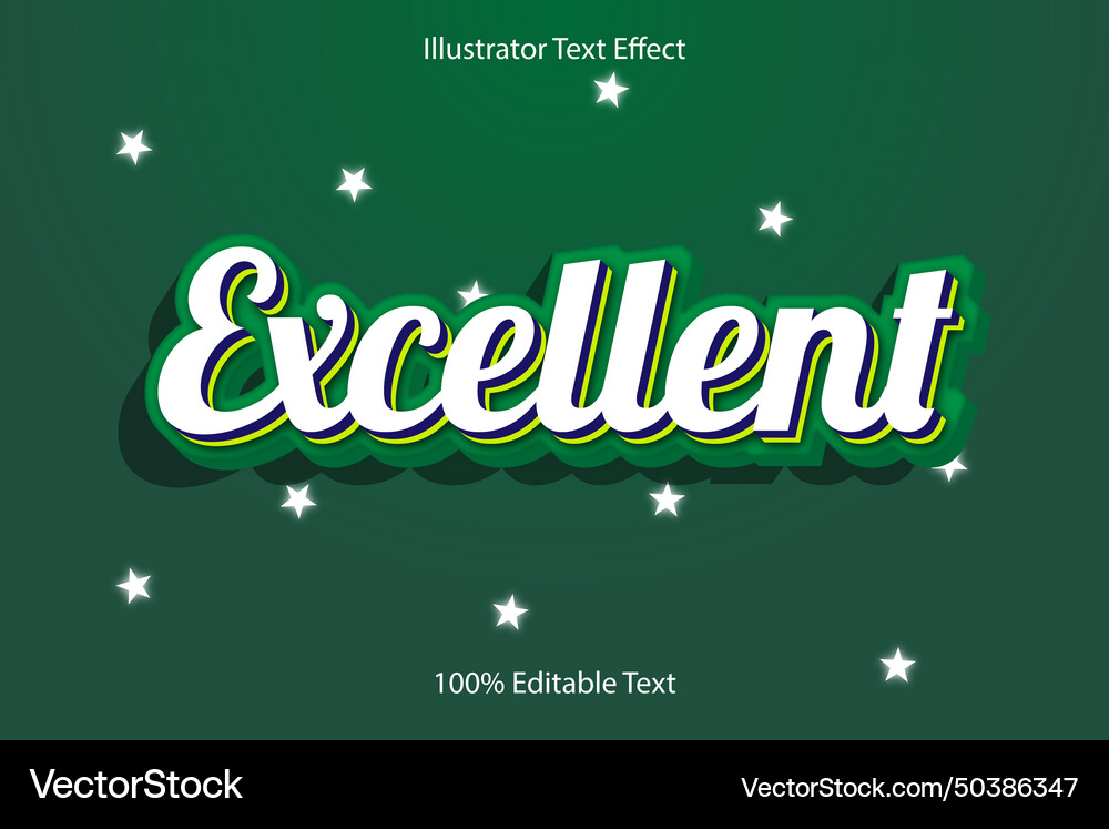 Excellent editable text effect Royalty Free Vector Image