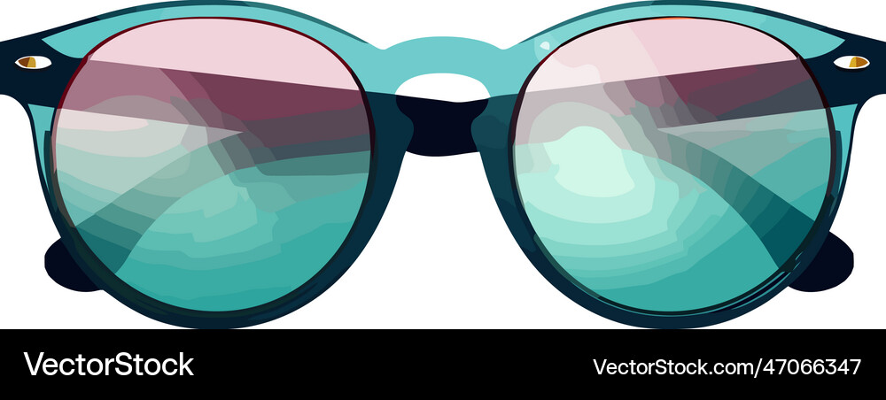 Fashionable sunglasses blue reflection shine Vector Image