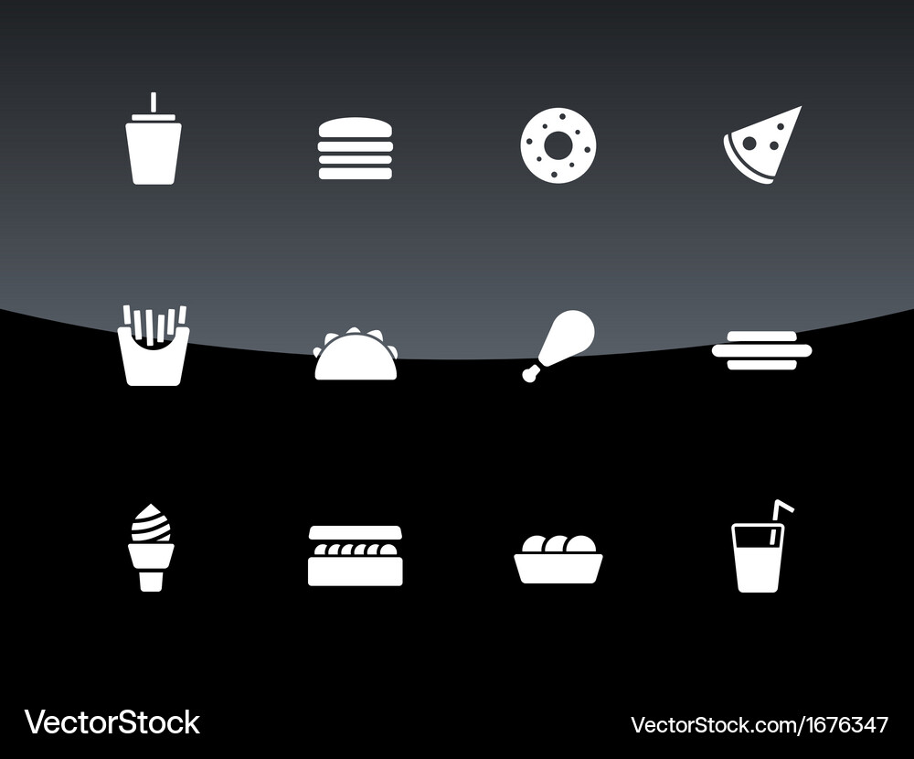 Food Icons - Black Background Royalty Free Vector Image