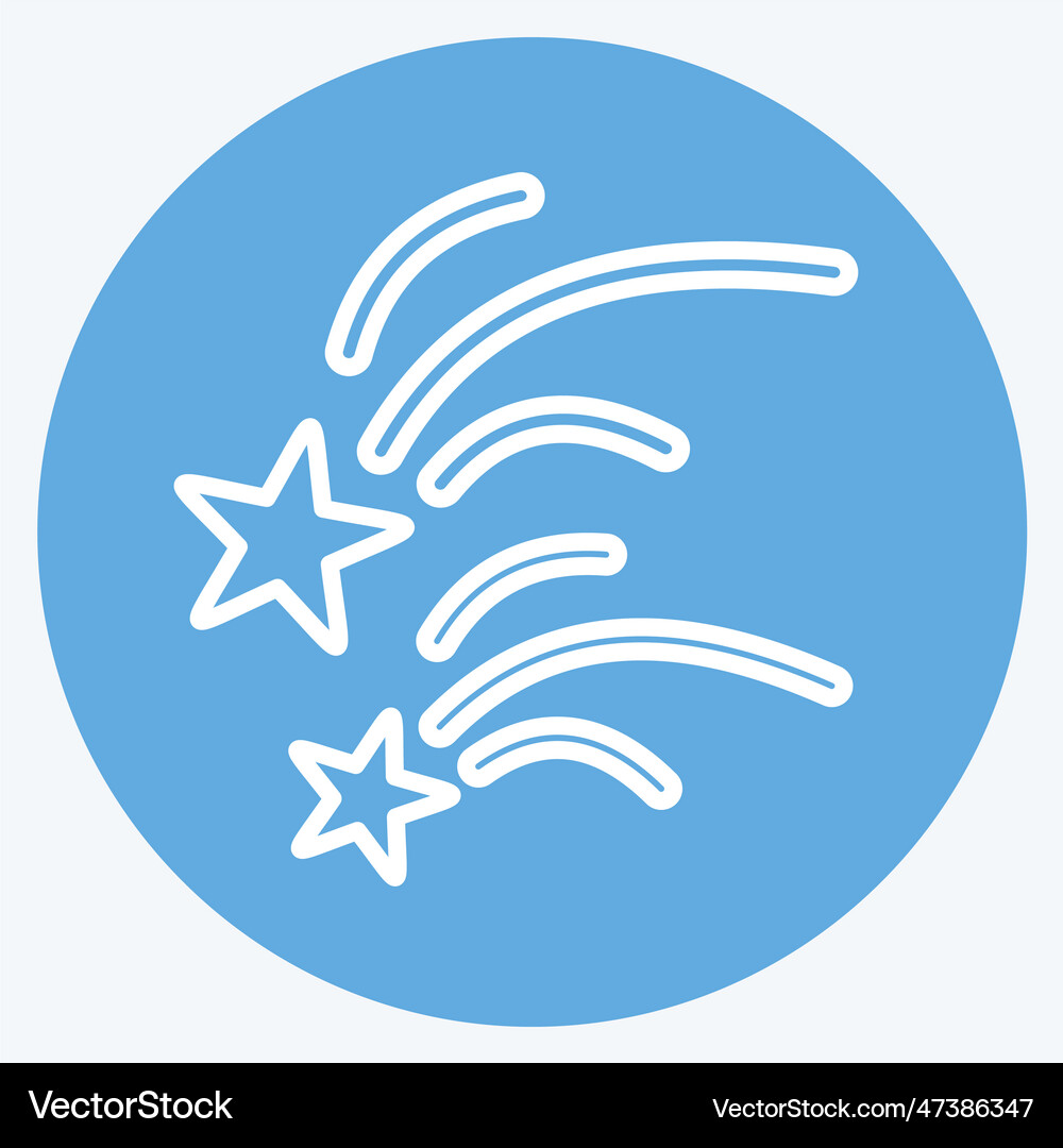 Icon falling star related to space symbol blue Vector Image