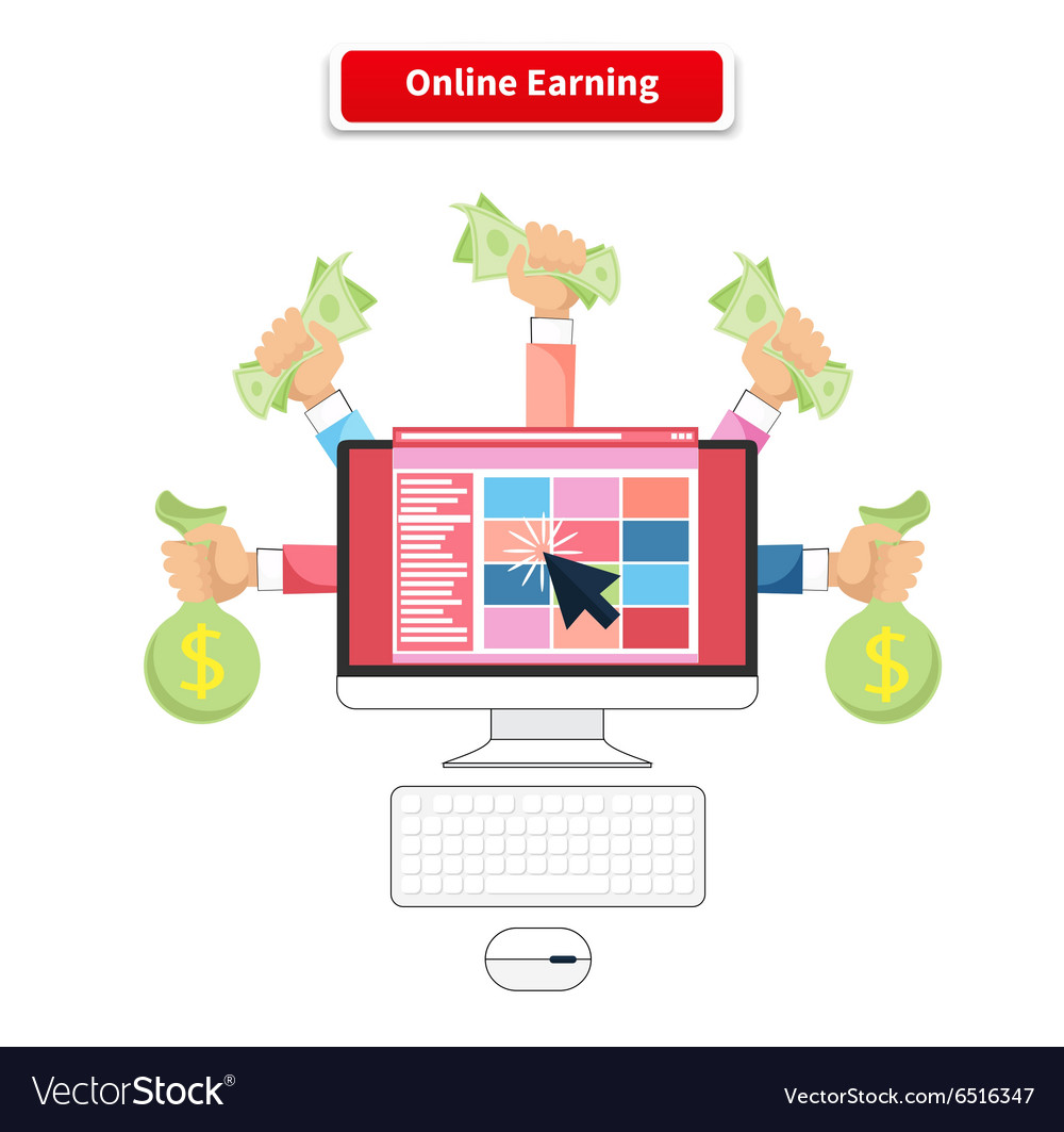 Icon flat style concept online earning Royalty Free Vector Icon flat style concept online earning Royalty Free Vector