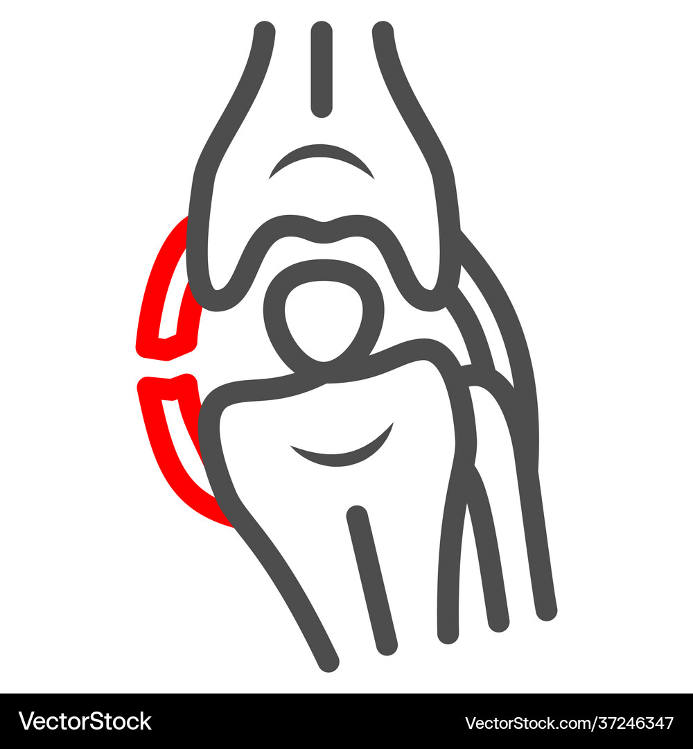 Lateral knee ligament rupture line icon human Vector Image