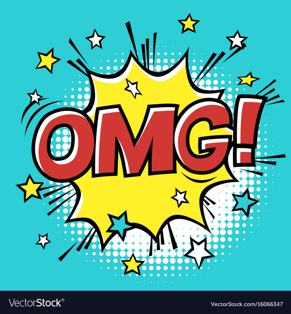 Omg phrase in speech bubble comic text Royalty Free Vector