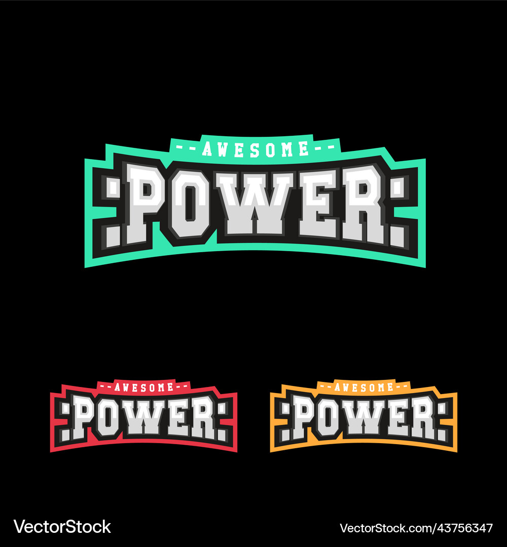 Power logo design retro sport strong logotype Vector Image