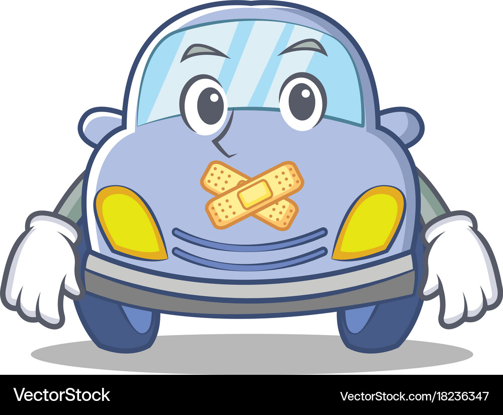 Silent cute car character cartoon Royalty Free Vector Image