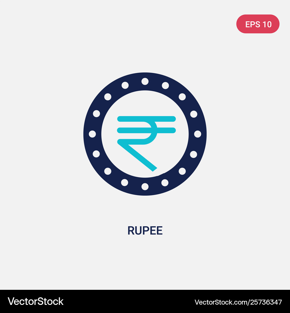 Two color rupee icon from cryptocurrency economy Vector Image