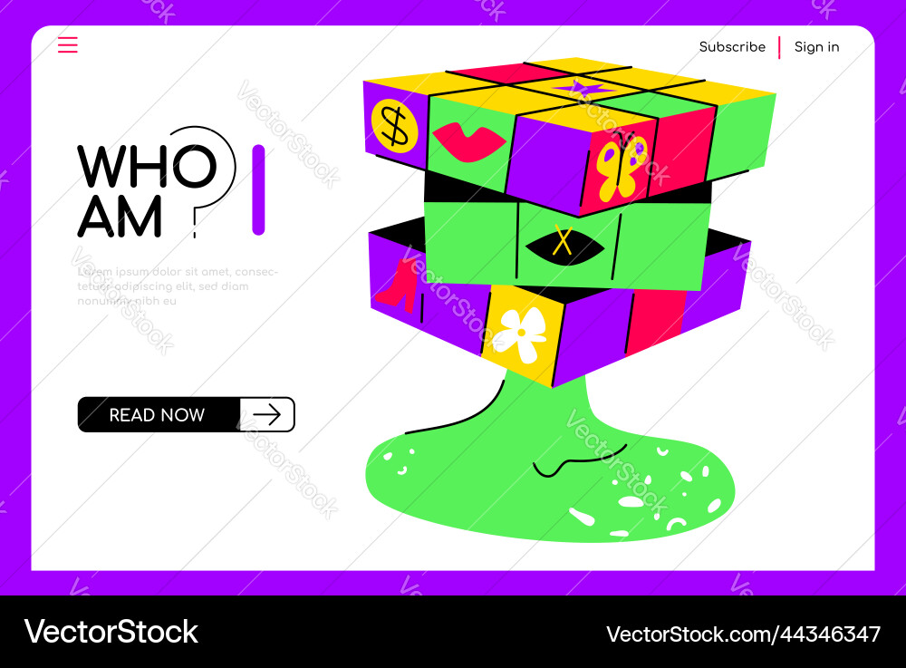 Who am i - colorful flat design style Royalty Free Vector