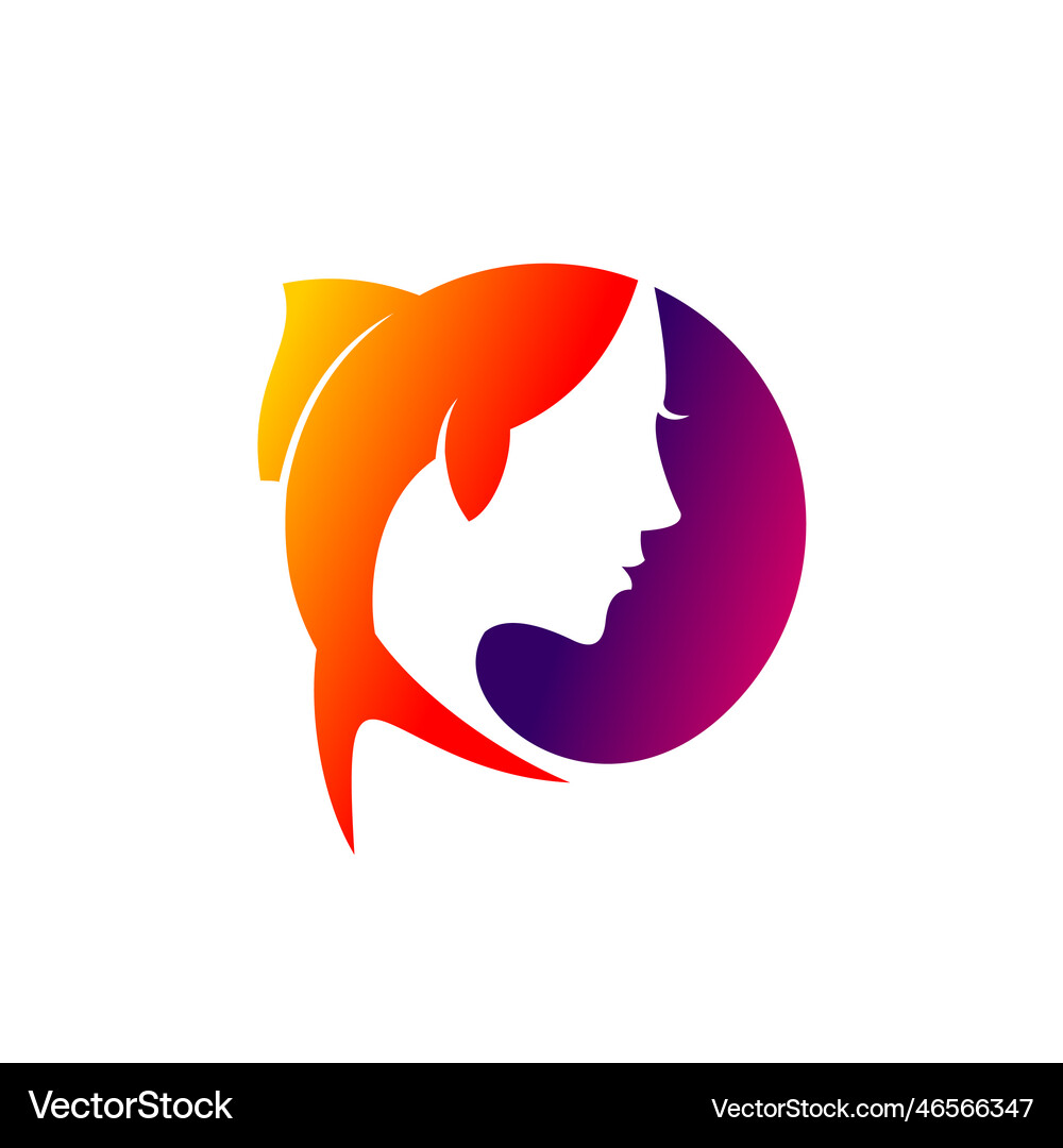 Women head logo with fish concept Royalty Free Vector Image
