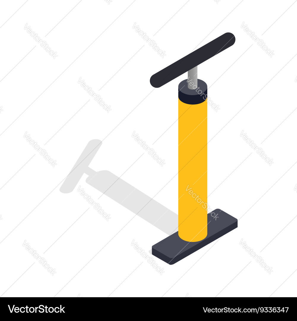 Yellow hand bicycle pump icon isometric 3d style Vector Image