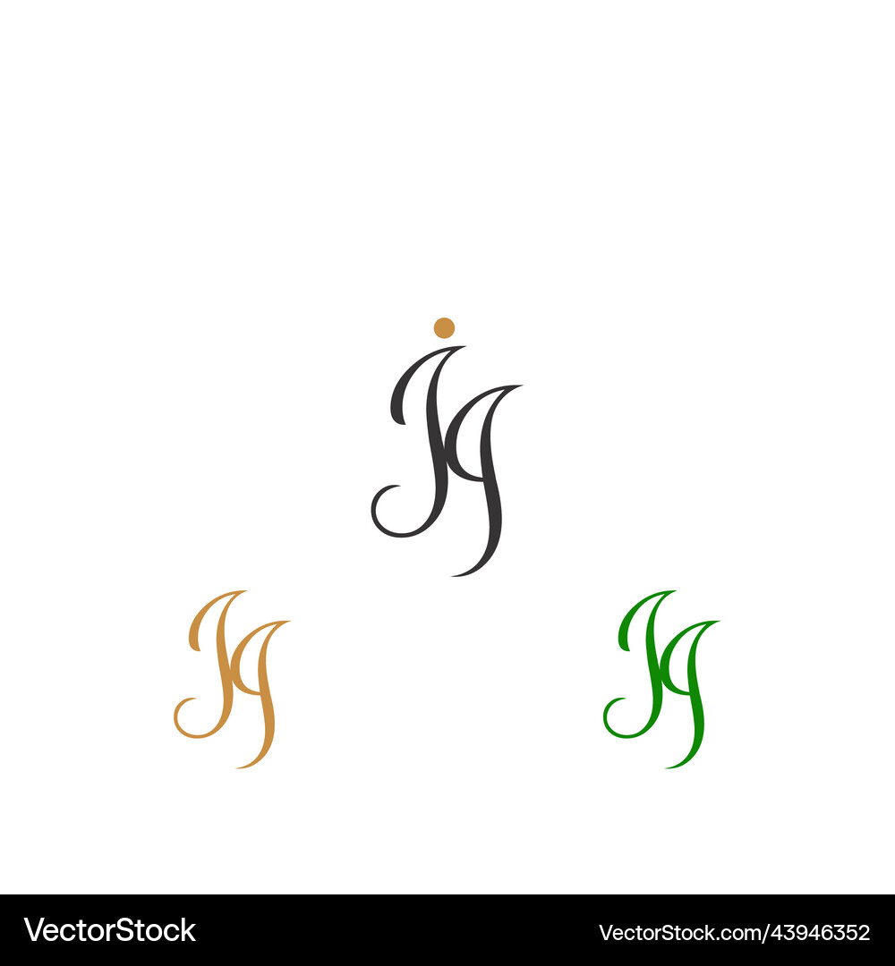 Alphabet initials logo jh hj j and h Royalty Free Vector