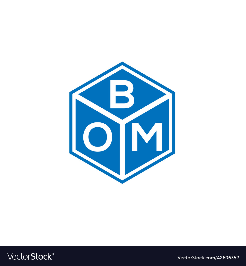 Bom letter logo design on black background Vector Image