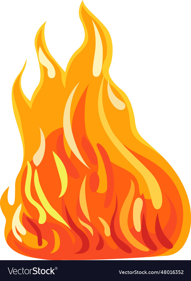 Burning fire Royalty Free Vector Image - VectorStock