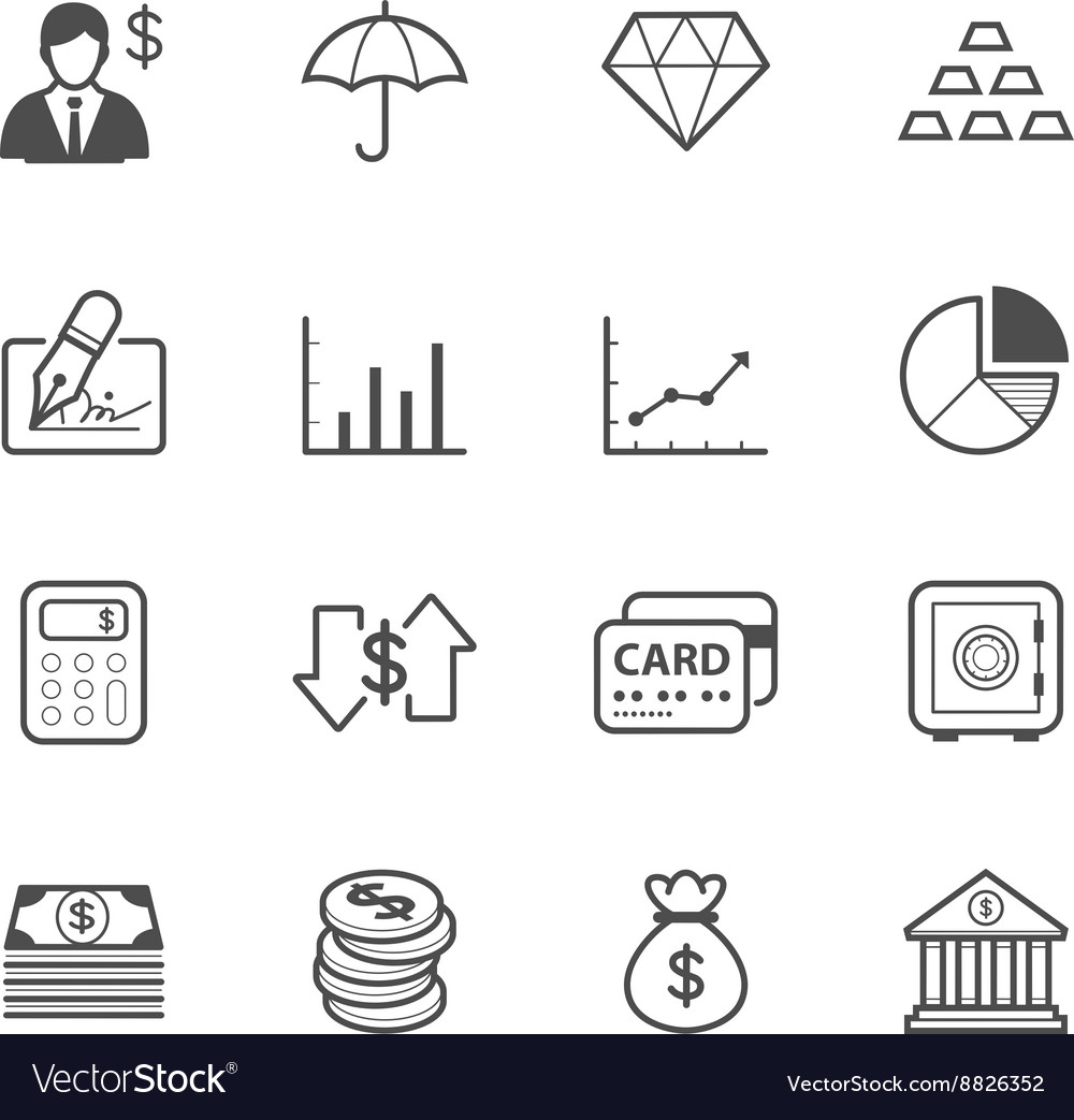 Business and finance icons Royalty Free Vector Image